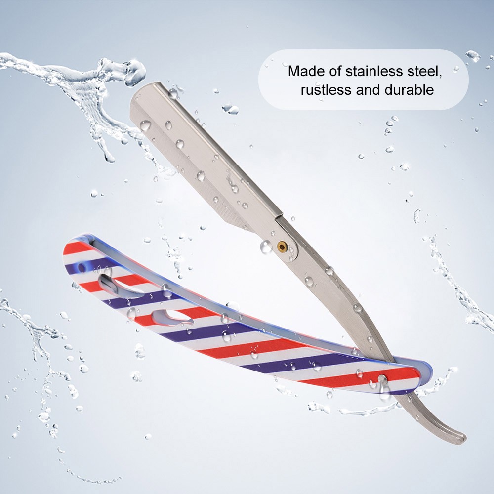 Barber Straight Edge Razor Stainless Steel Salon Safety Folding Shaving ...