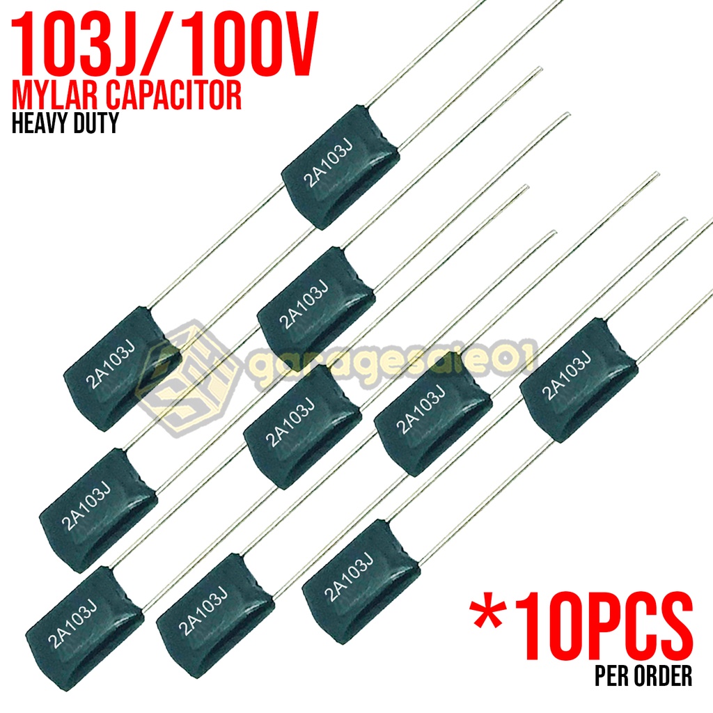 10PCS Mylar Film Capacitor 100V 2A103J Polyester Film capacitor ...