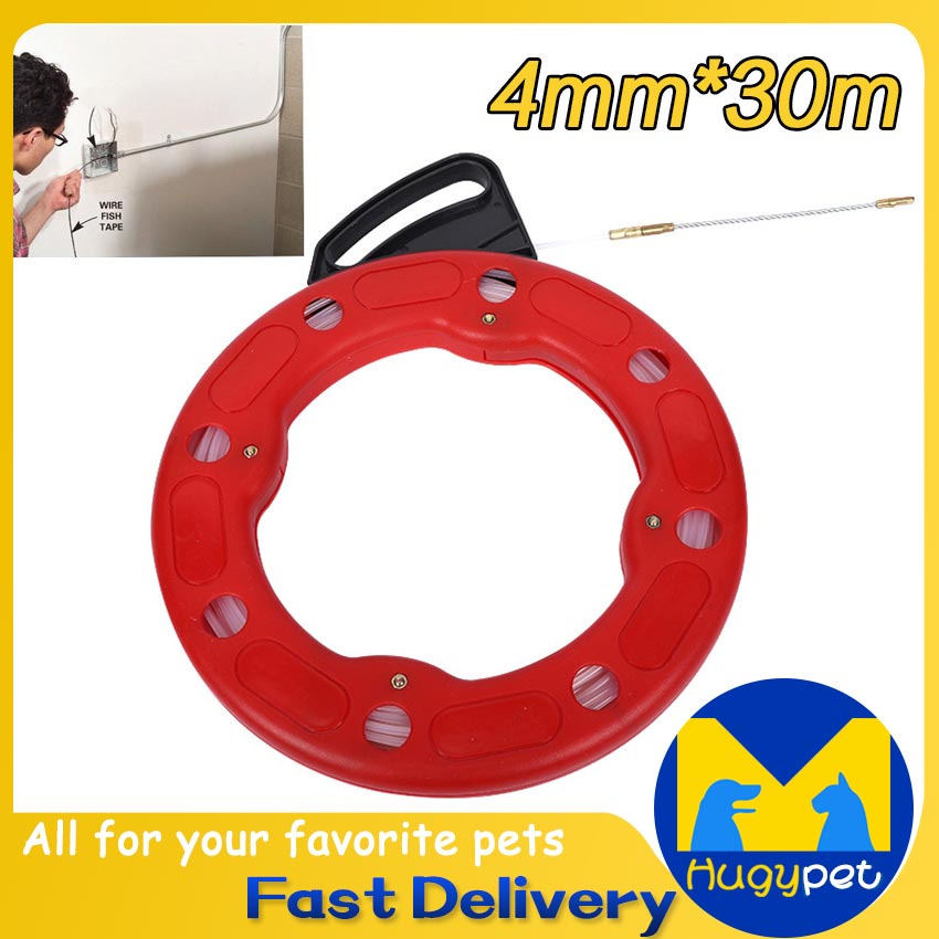 30M Fiberglass Cable Puller Flexible Glider Swivel Fish Tape Reel ...