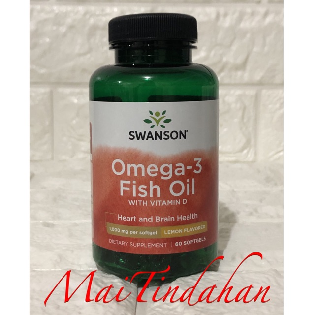 Swanson Omega-3 Fish Oil with Vitamin D - Lemon Flavored, 1000 mg 60 ...