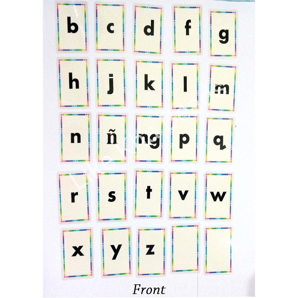 Laminated Flash Cards ADDITIONAL LETTERS ONLY for abakada flash cards ...