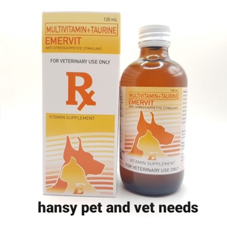 Emervit (Multivitamins + Taurine) 120ml Emervet (For Veterinary Use ...