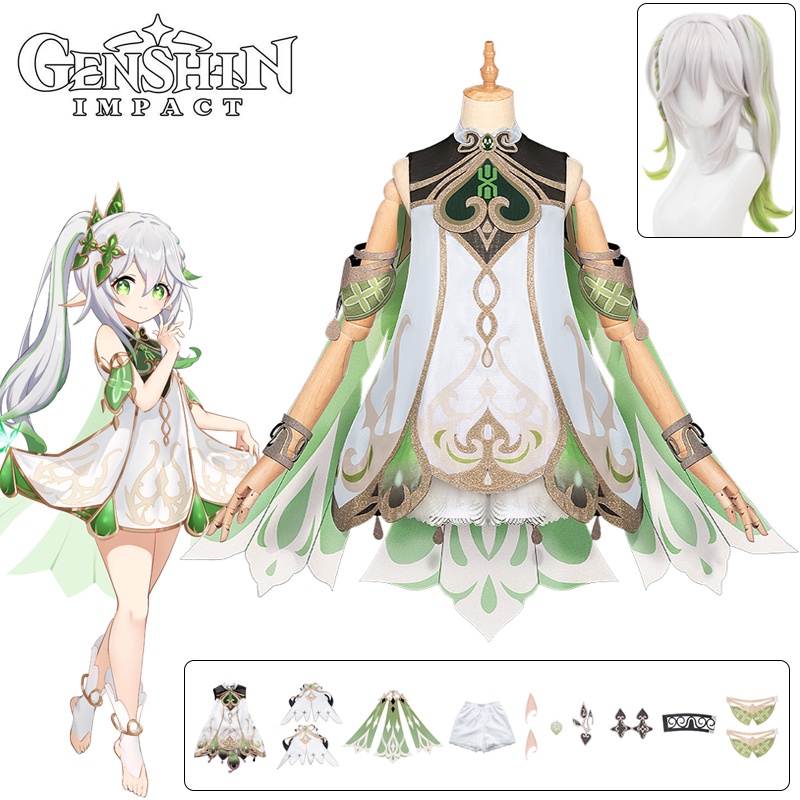 Game Genshin Impact Cosplay Nahida Cosplay Wig Costume Cos Halloween ...