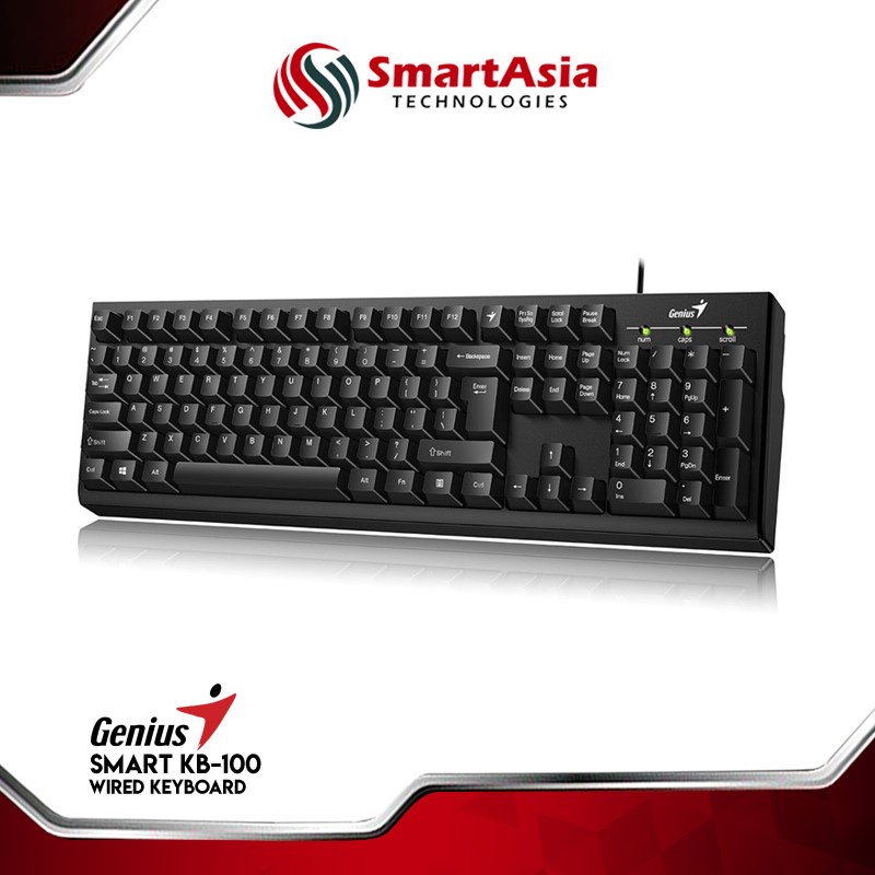 Genius Smart Wired Keyboard (Smart KB - 100, 104 Full Keys, Black ...