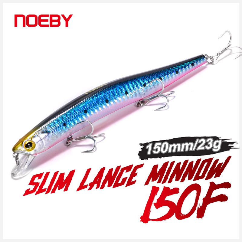 NOEBY Slim Minnow Fishing Lures 15cm 23g Floating Lure Artificial Bait Wobblers for Sea Fishing ...