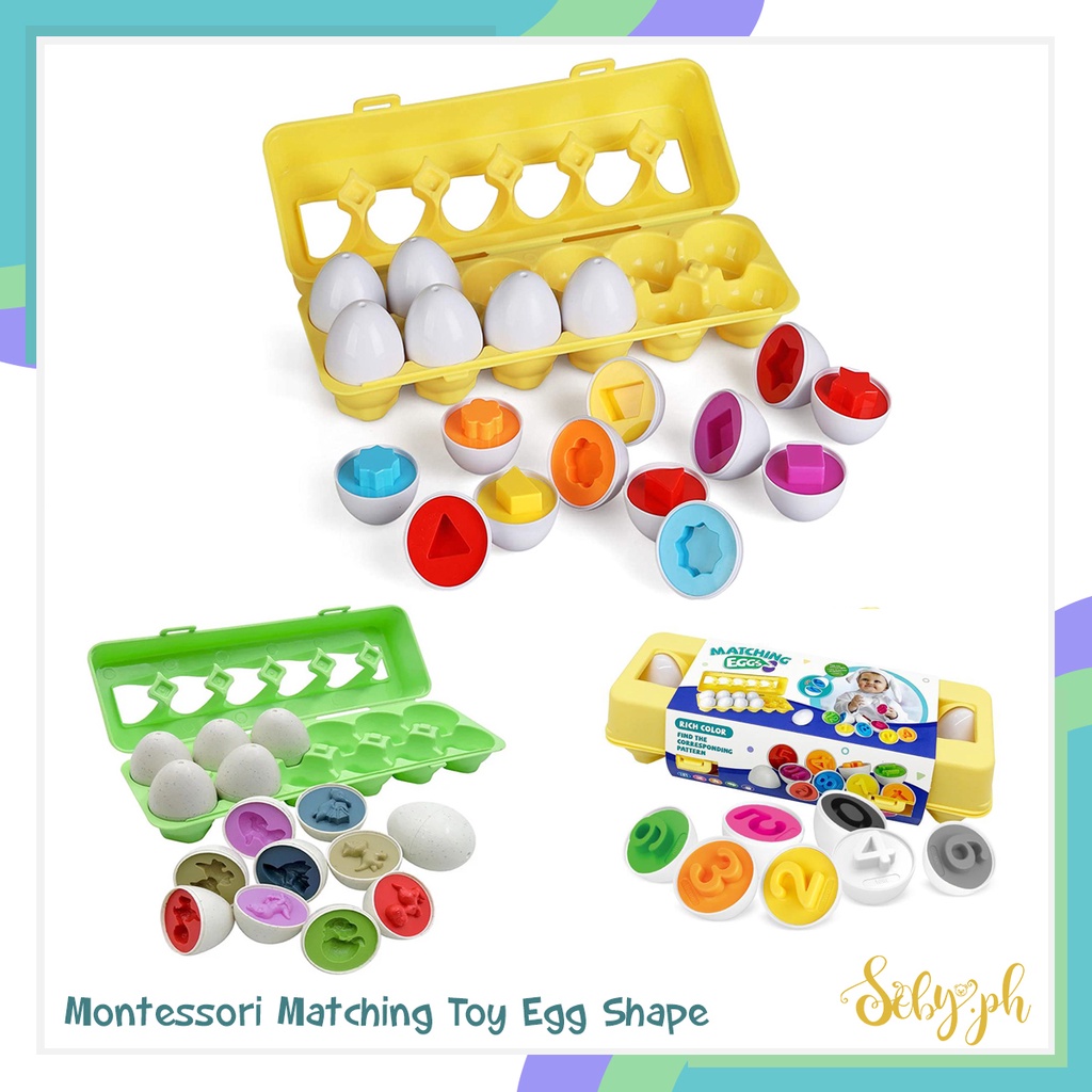 Matching Egg 12 pcs Set Color & Shape Dinosaur Recognition Sorter ...
