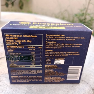 Phospokon Essential Phospholipids 30 Soft Gelatin Capsules | Shopee ...