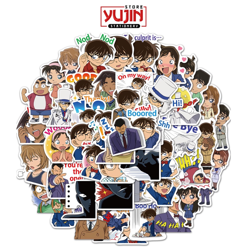 Conan Cartoon Cute Graffiti Sticker Waterproof Paste Sticker | Shopee ...