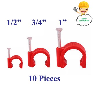 PVC Clamp 1/2 3/4 1 with Concrete Nails Electrical Orange Conduit or ...