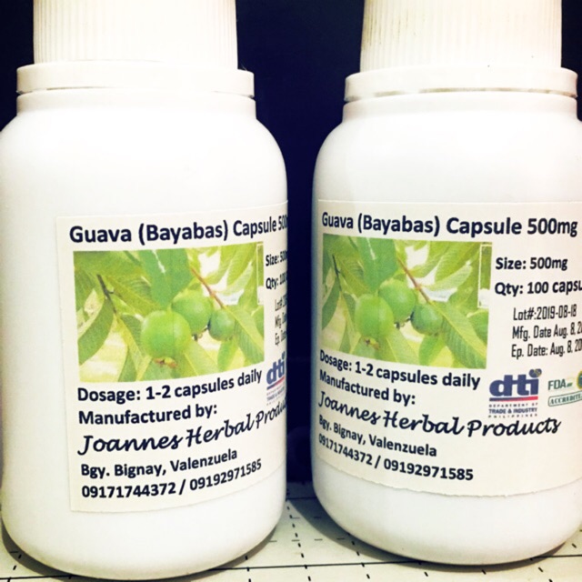 Guava (bayabas) capsule 500mg 100capsules | Shopee Philippines