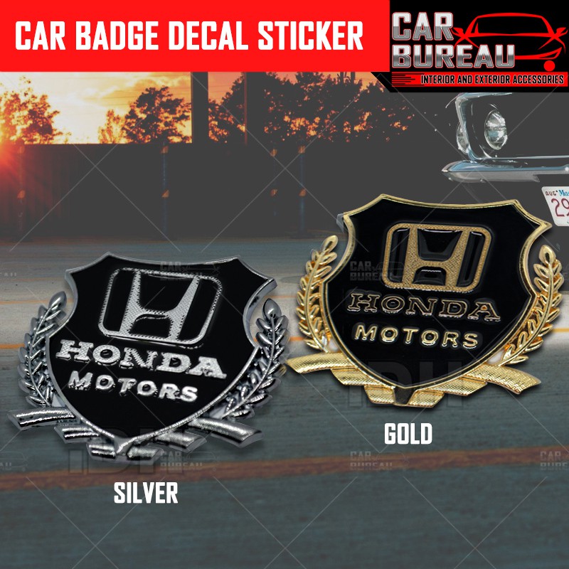 2pcs Honda Car Badge Decal Car Logo Chrome Emblem Sticker for Honda ...