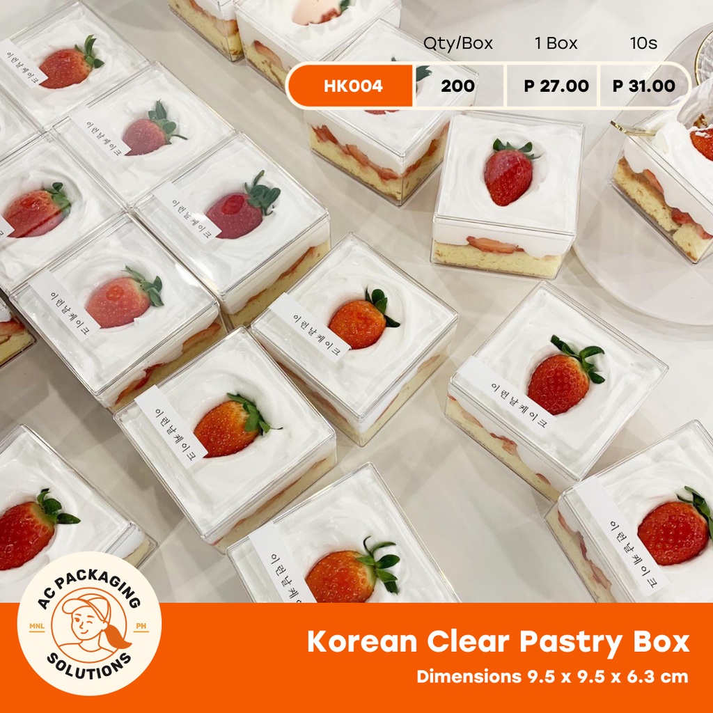 (10 pcs) Korean Acrylic Square Clear Pastry Box | Shopee Philippines