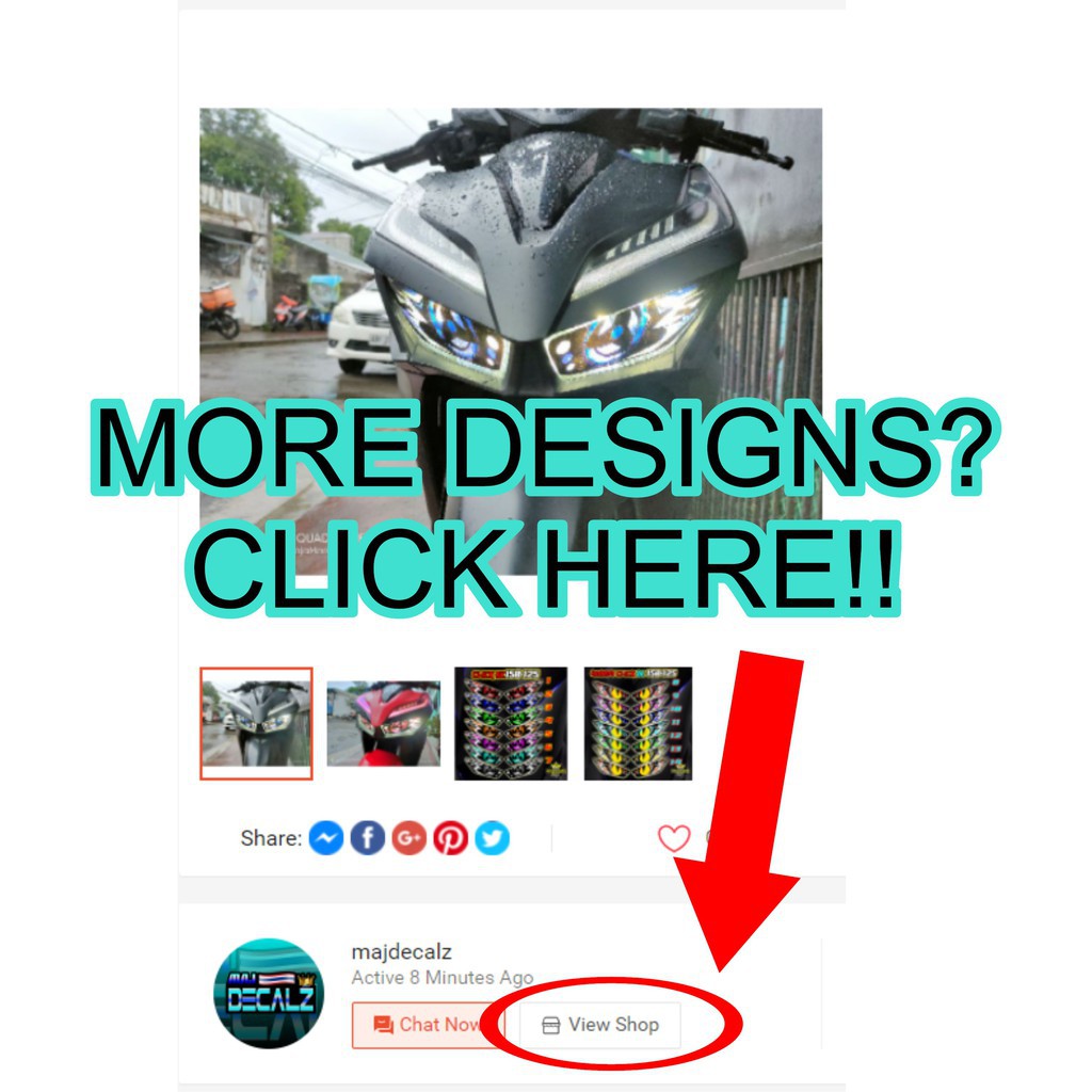 honda click 125i accessories Honda Click GC 125i&150i Headlight Sticker ...