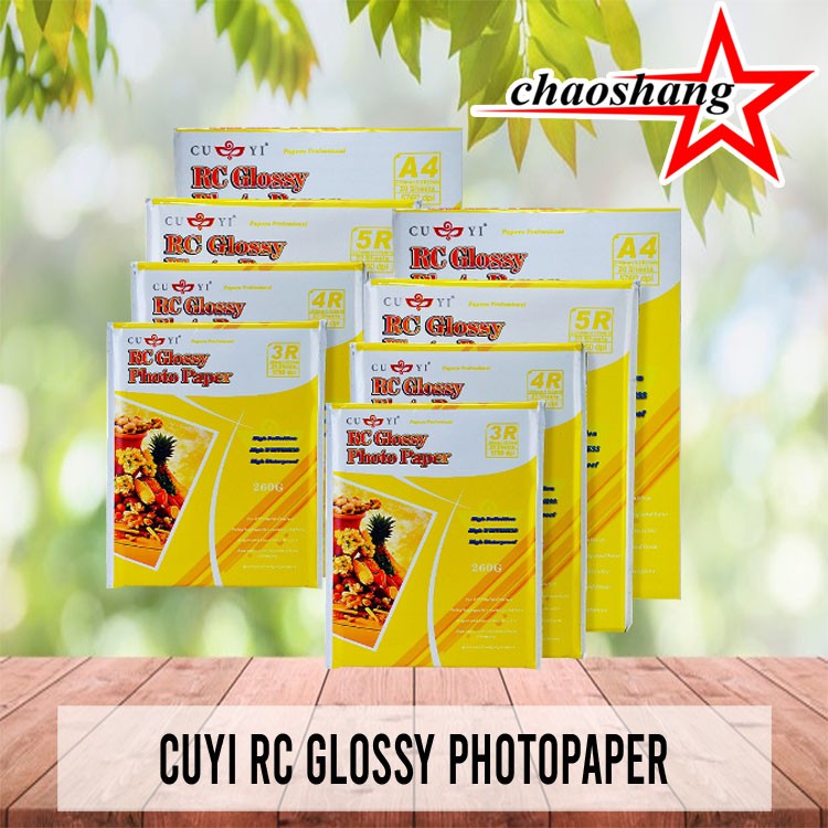 CUYI RC GLOSSY PHOTO PAPER ( A4, 5R, 4R & 3R SIZE) | Shopee Philippines