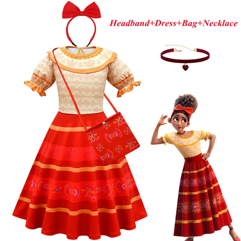Just act 4pcs Encanto Isabela Dresses For Girls Fancy Cosplay Costume ...