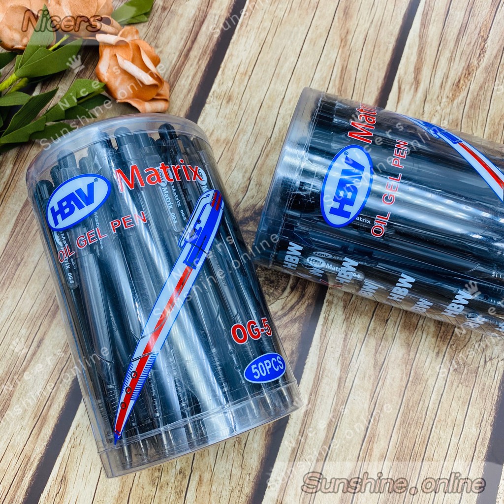 50pcs OG-5 HBW Matrix oil gel pen ball pen | Shopee Philippines