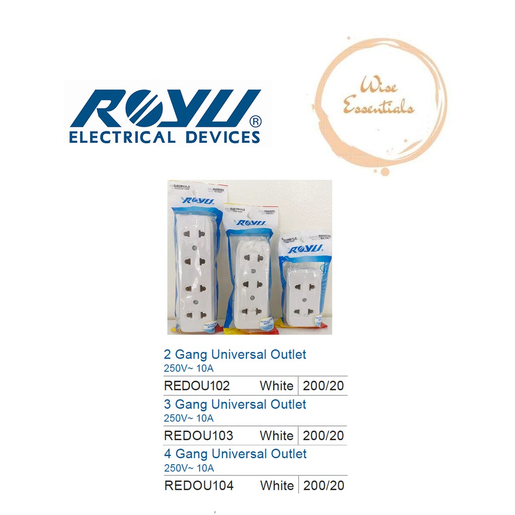 ROYU Universal Extension Outlet (2,3,4 Gang) | Shopee Philippines