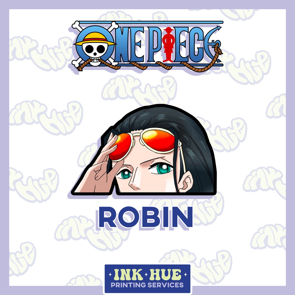 One Piece - ROBIN - Waterproof PEEKER STICKER for Tumblers and more ...