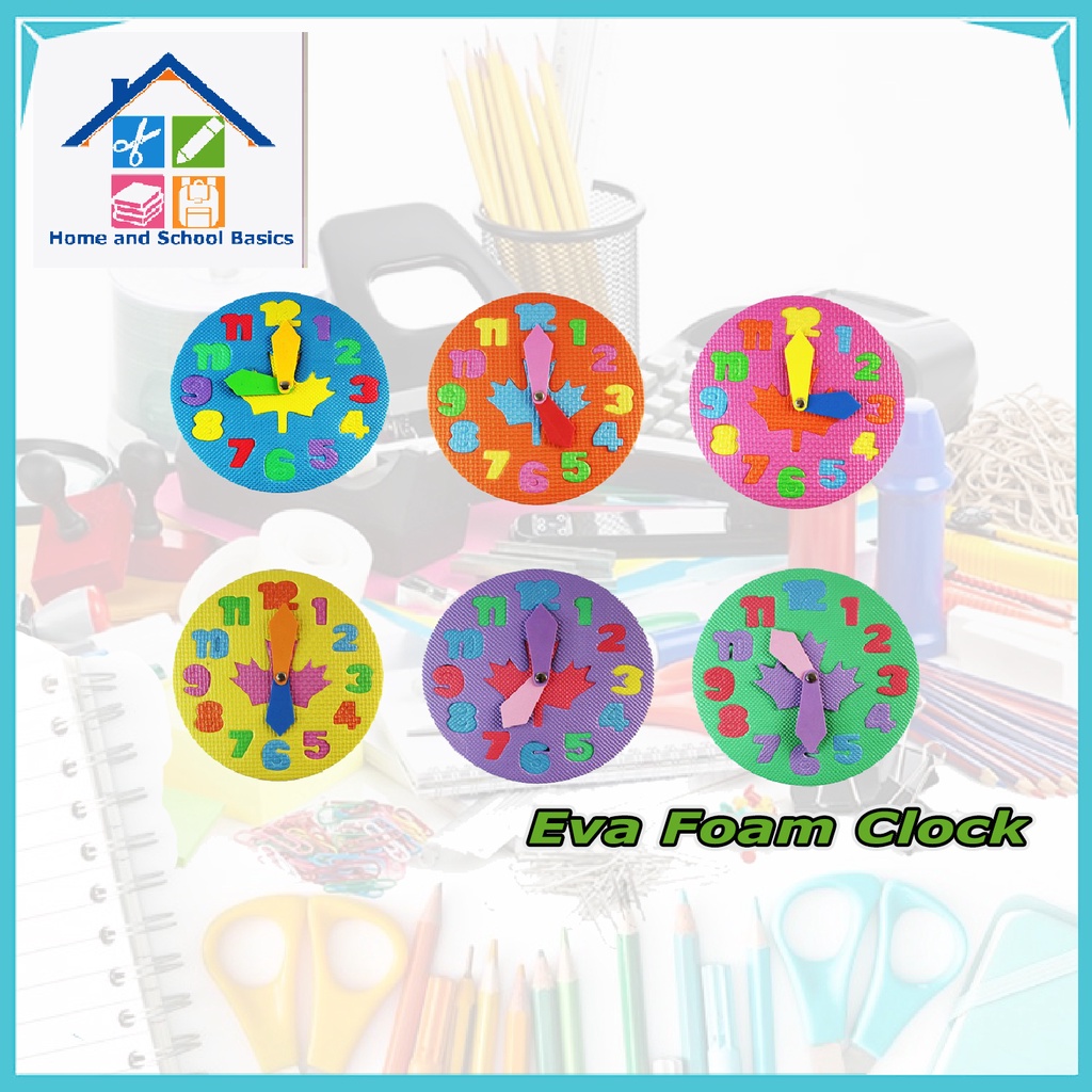 Eva Foam Clock - Rubber Colorful Educational Clock - Rubber Colorful ...