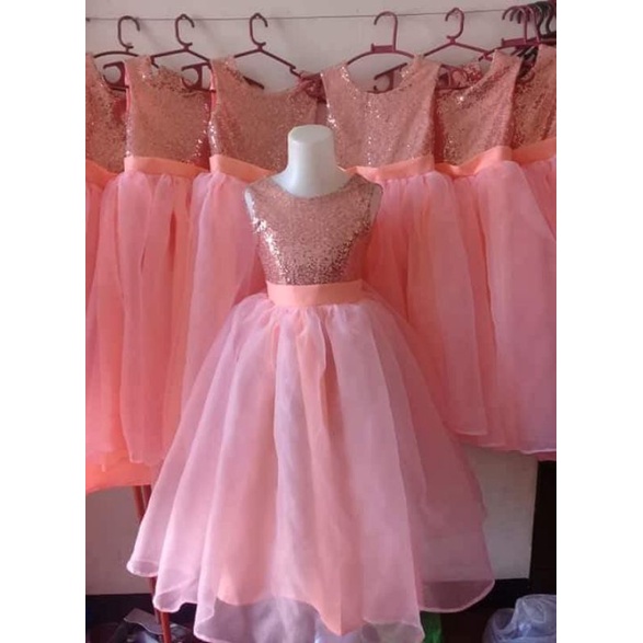 PEACH FLOWER GIRL DRESS PARTY DRESS KIDS DRESS | Shopee Philippines
