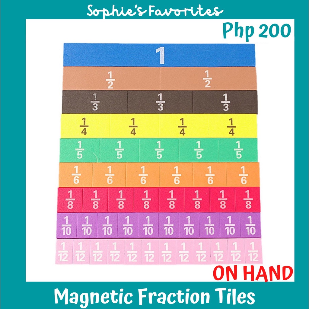 Fraction for kids 51pcs Magnetic Rainbow Fraction Tiles Foam Math ...