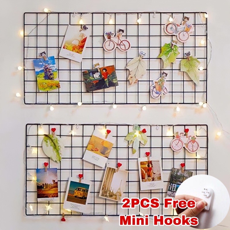 [46x84cm] Wire Wall Mesh Grid Panel Iron Display Nordic Design ...