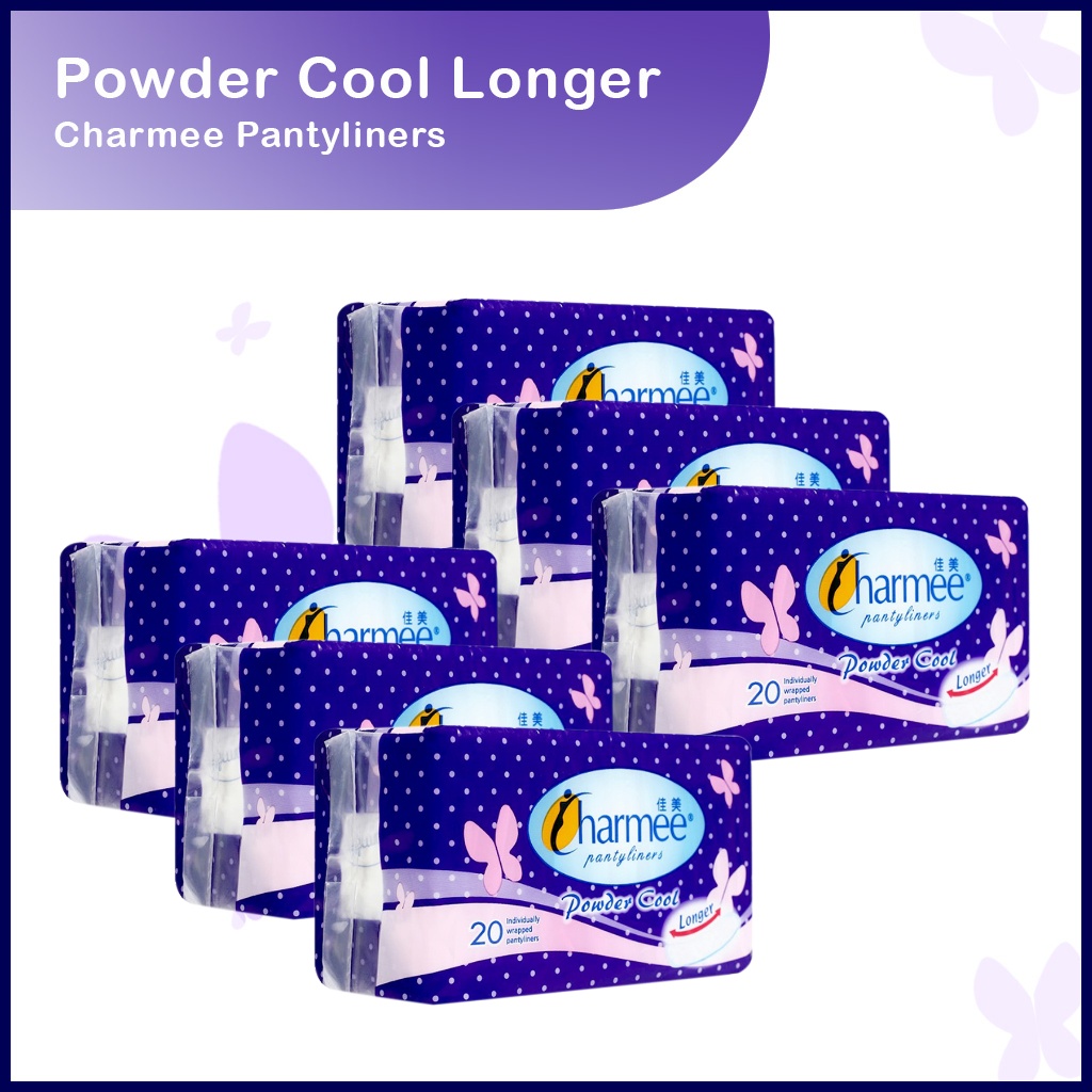 Charmee Pantyliner Powder Cool Longer 20's x 6 | Shopee Philippines