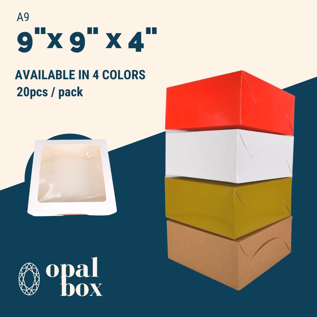 Opalbox | 9x9x4 Pastry Box Brownie Box Laminated | Shopee Philippines