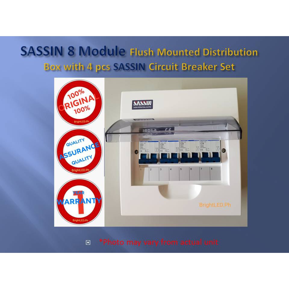 Electrical Panel Board SASSIN 8 Module Distribution Box Set With 4 pcs