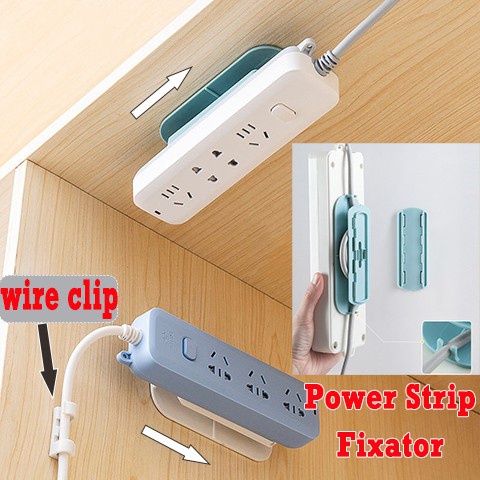 Windable Self-adhesive Power Strip Holder, Wall-mounted Punch-free Plug ...