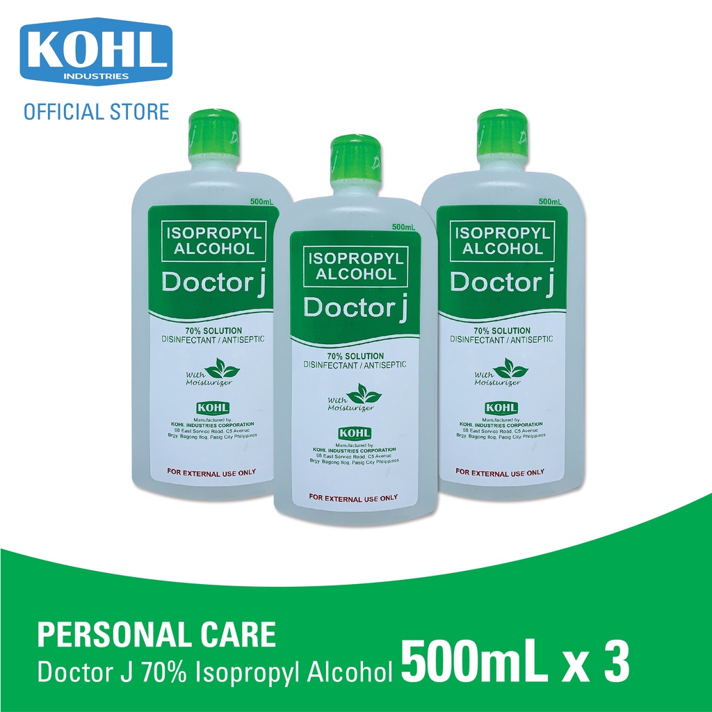 Kohl Industries Corp Doctor J. Isopropyl Alcohol 500ml By 3's | Shopee ...