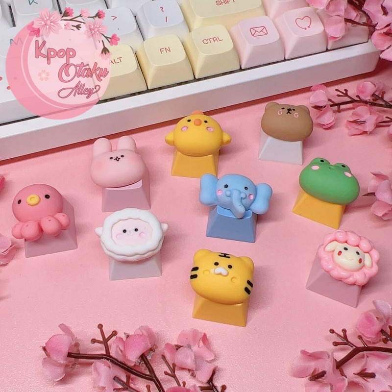 Kawaii Animal Collection Artisan Keycaps | Kpop Otaku Alley Keycaps ...