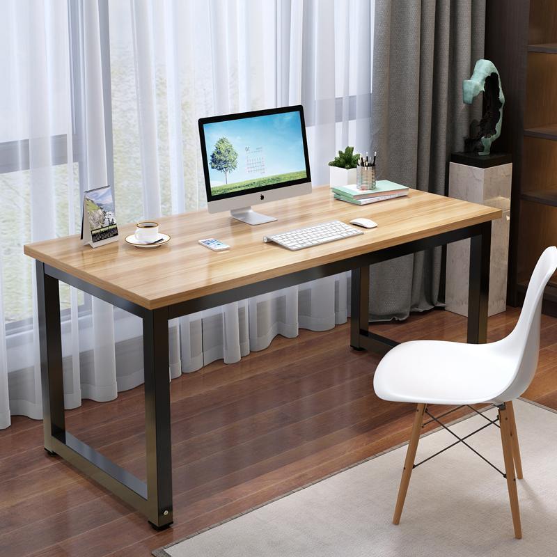 DH Solid Wood+Stainless Steel Computer Desk Furniture (120/140cm x 60cm ...