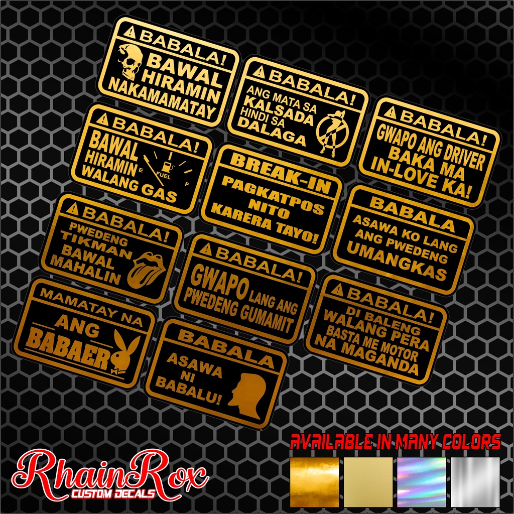 babala sticker part1 yayamanin goldchrome mattgold silver hologram ...