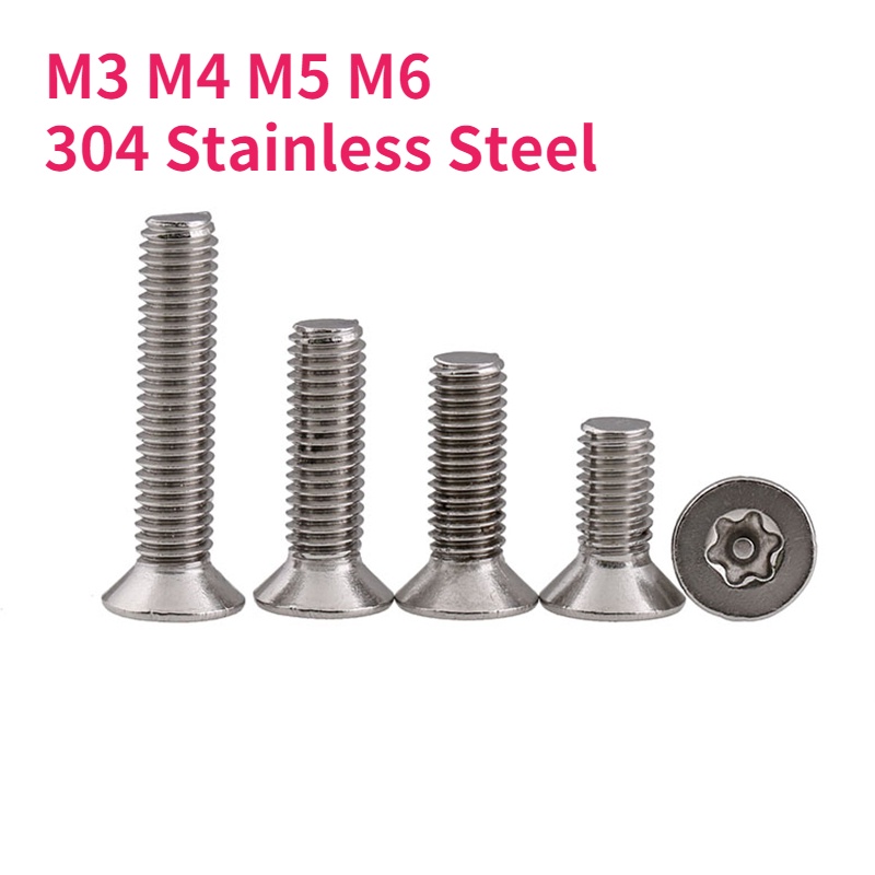M3 M4 M5 M6 304 Stainless Steel Flat Countersunk Head Torx With Pin Tamper Proof Security Wood ...