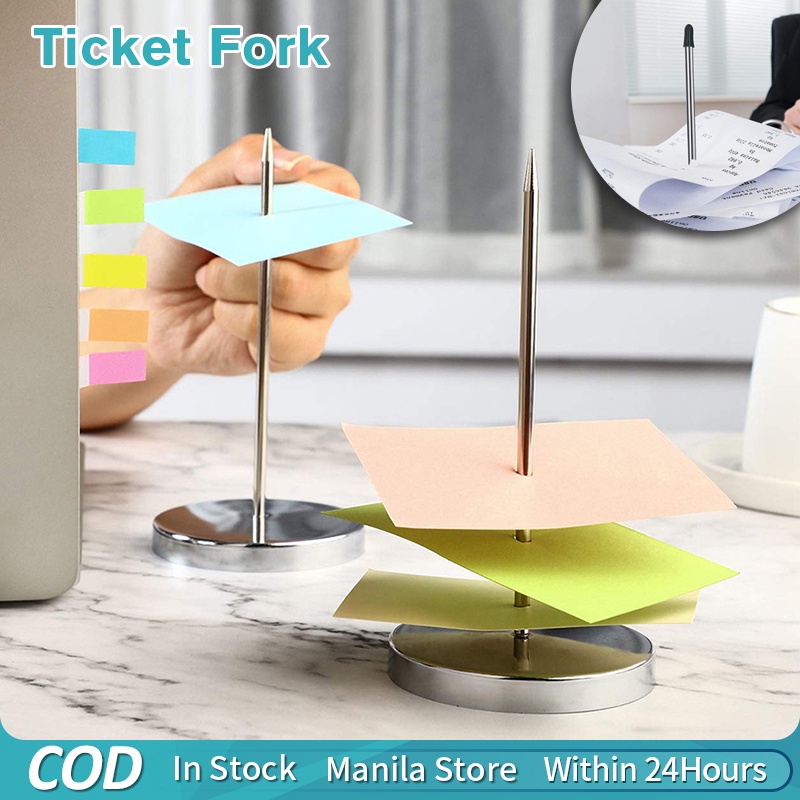 Restaurant Receipt Holder Metal Straight Rod Ticket Fork Silver Color ...