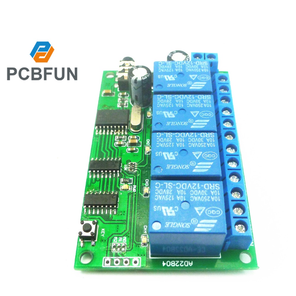 Pcbfun Ad22B04 Dc 12V 4 Channel Mt8870 Dtmf Tone Signal Decoder Relay Module Phone Remote ...