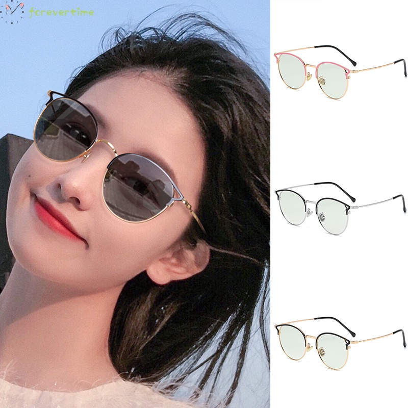 Bluelight-blocking Glasses Retro Style Round Thin Frame Flat Lens Round ...