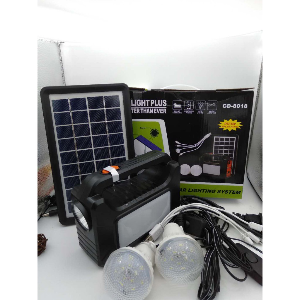 GDlite GDPLUS GD-8018 Plus Solar Lighting System Kit | Shopee Philippines