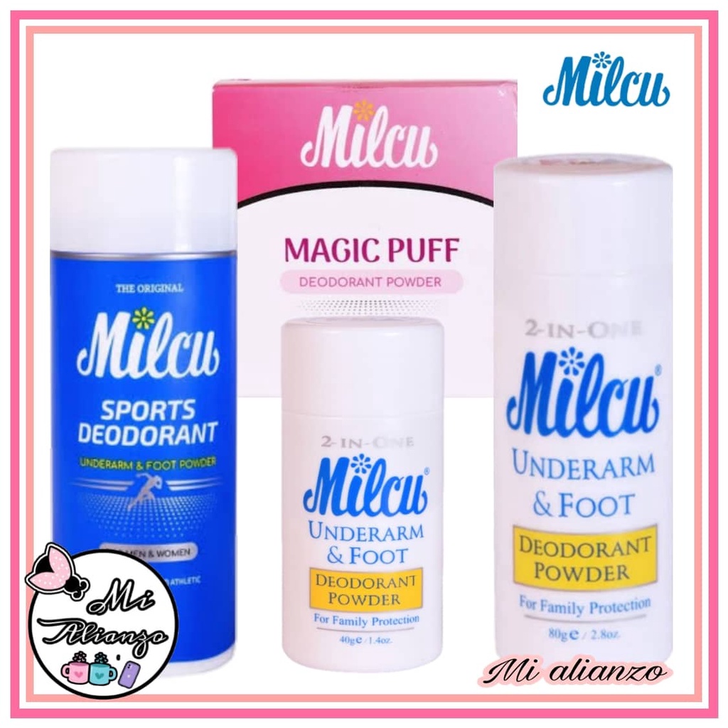 Milcu Underarm & Foor Deodorant Powder 40g, 80g | Milcu Puff | Milcu ...