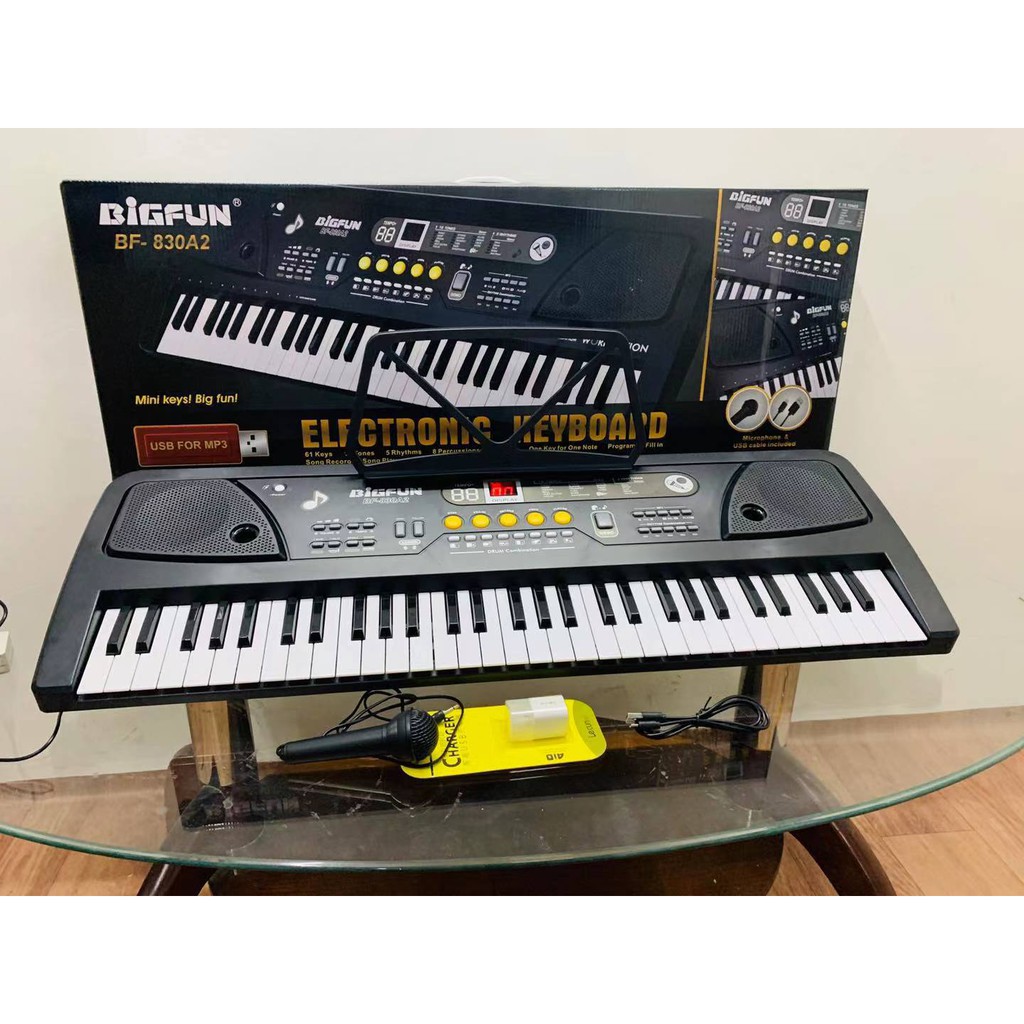 Electronic Keyboard Piano 61 Mini Keys BigFun with Small Microphone and ...