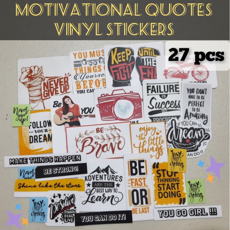 Motivational Quotes Vinyl Stickers Waterproof Laptop Stickers Laminated ...