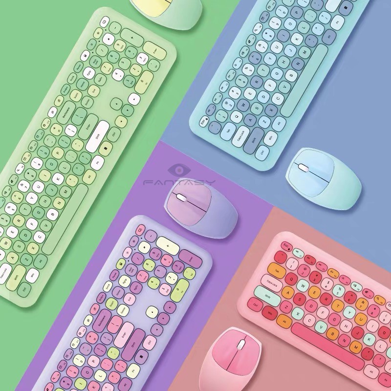 Original Mofii 666 Mixed Color Keycap 2 4ghz Wireless Keyboard And Mouse Combo Set For Home