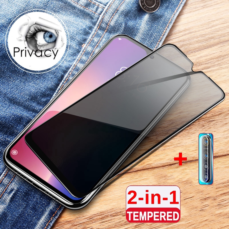 RealmeXT Privacy Tempered Glass Realme XT 5 3 2 Pro C2 C1 Screen Protector Anti-Spy Tempered ...