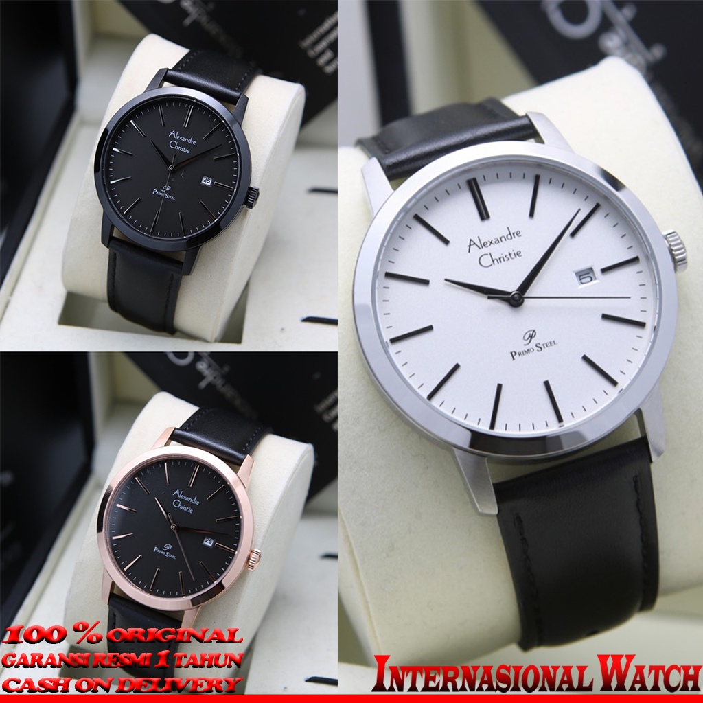 Alexander CHRISTIE Men ORIGINAL LETHER AC 1007 Watches Official ...