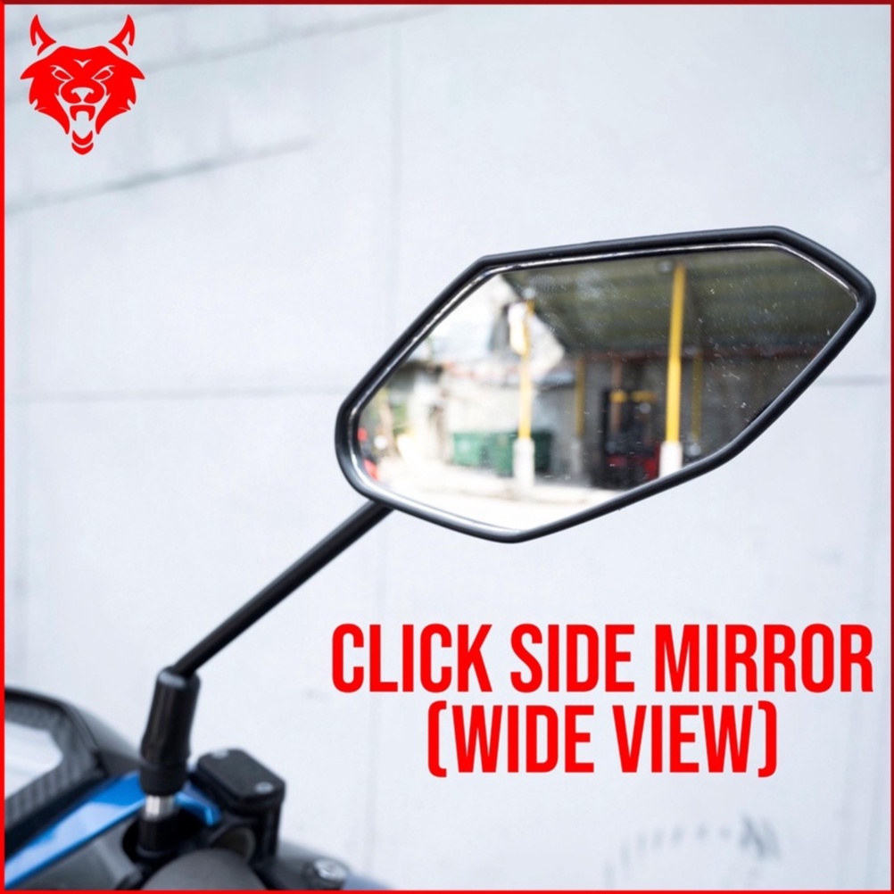 Honda click 125 side mirror ADJUSTABLE BLACK SIDE MIRROR LONG STEM FOR ...