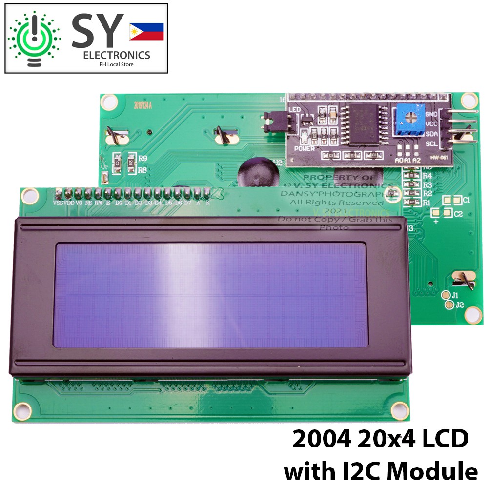 2004 20X4 LCD Display with I2C Module Blue Backlight Board for Arduino ...