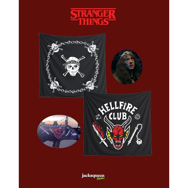 HELLFIRE Club Banner/Flag / EDDIE MUNSON Skull Bandana | Shopee Philippines