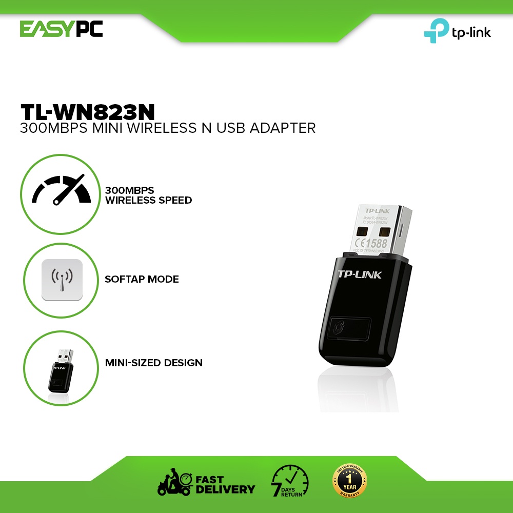 Tp-Link TL-WN823N 300Mbps Mini Wireless N USB Adapter, TL WN823N WIFI ...