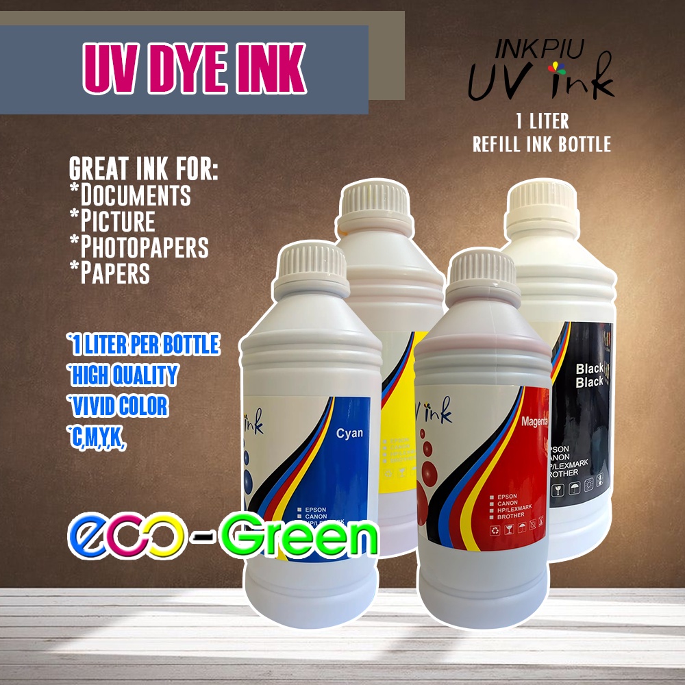 INKPIU Universal UV Dye Ink 1000ml Vivid color for inkjet printer ...